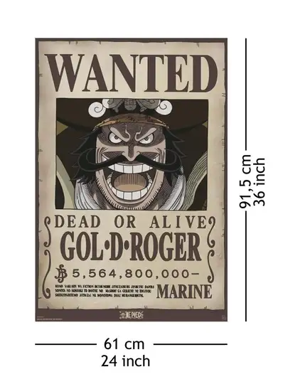 One Piece Wanted Gol .D. Roger - plakat - Galeria Plakatu