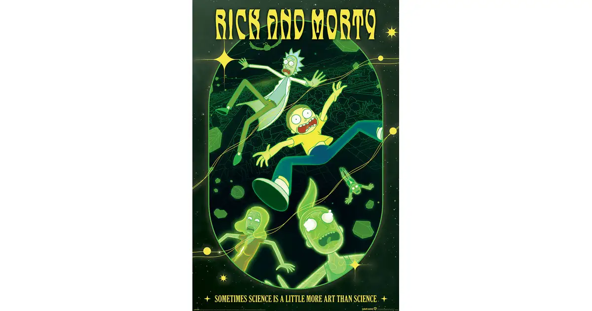 Rick and Morty Rave Rickrival - plakat - Galeria Plakatu