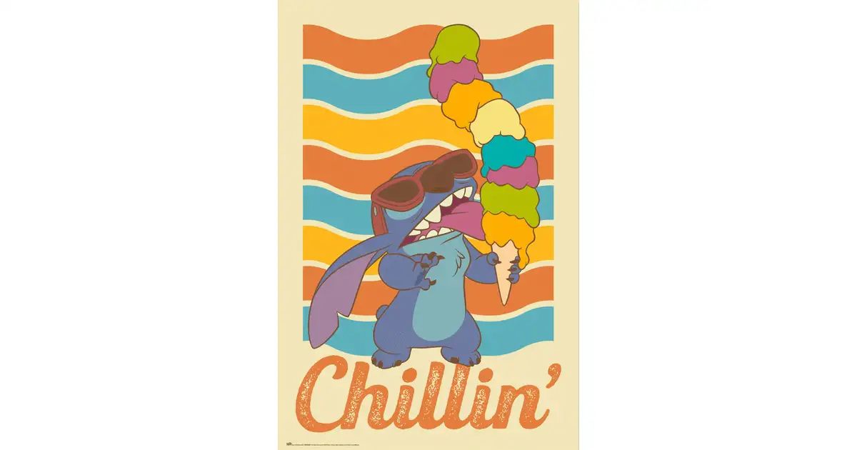 Disney Stitch Chillin - plakat - Galeria Plakatu