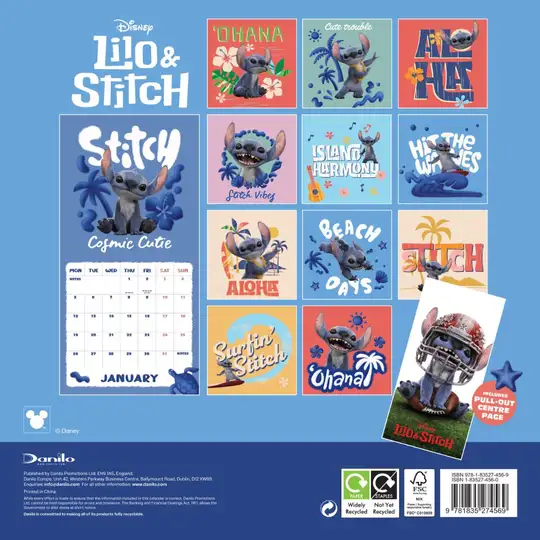 Lilo i Stitch Disney - Oficjalny Kalendarz 2026 + plakat Gratis - Galeria Plakatu