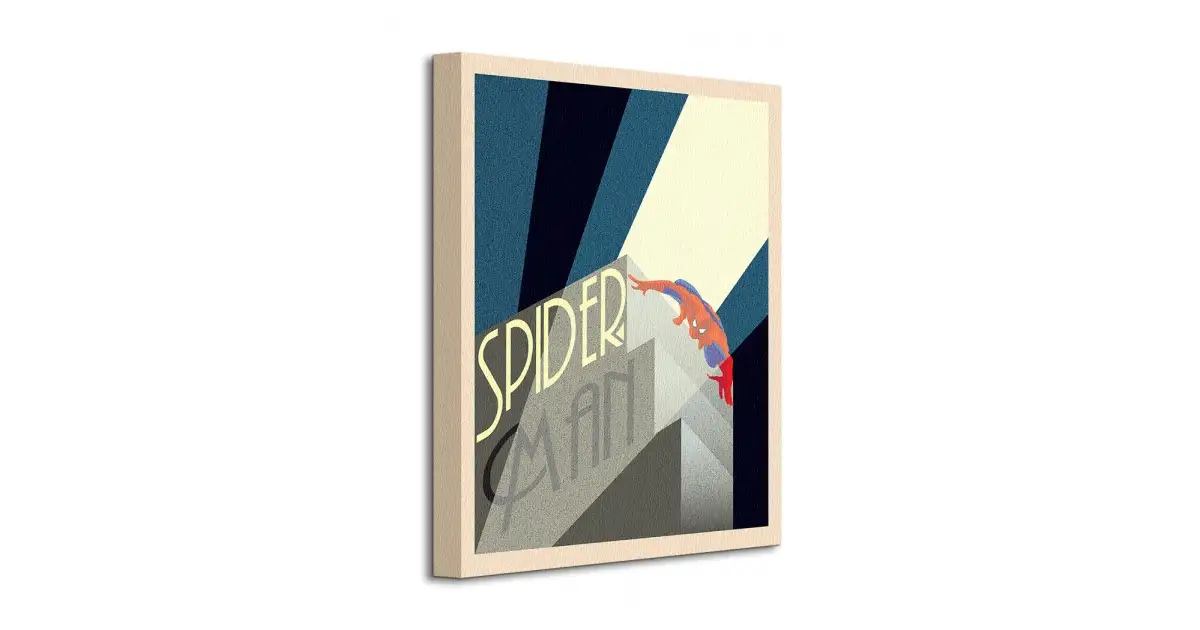 Marvel Deco Spider-man Building - Obraz na płótnie - Galeria Plakatu