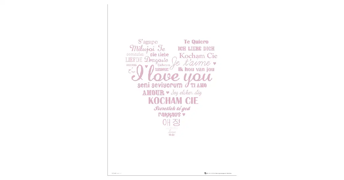 Love Languages Heart - plakat premium - Galeria Plakatu