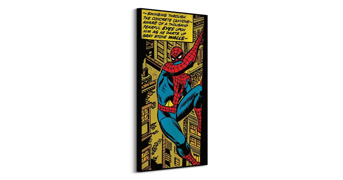 Spiderman (Swinging Through The Concrete) - Obraz na płótnie - Galeria ...