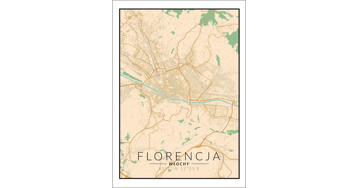 Florencja mapa kolorowa - plakat - Galeria Plakatu