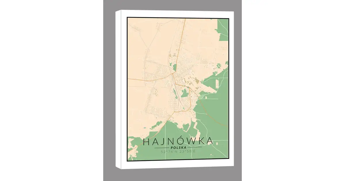 Hajnówka mapa kolorowa – obraz na płótnie - Galeria Plakatu