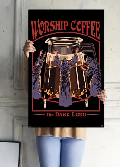 Steven Rhodes Worship Coffee - plakat - Galeria Plakatu