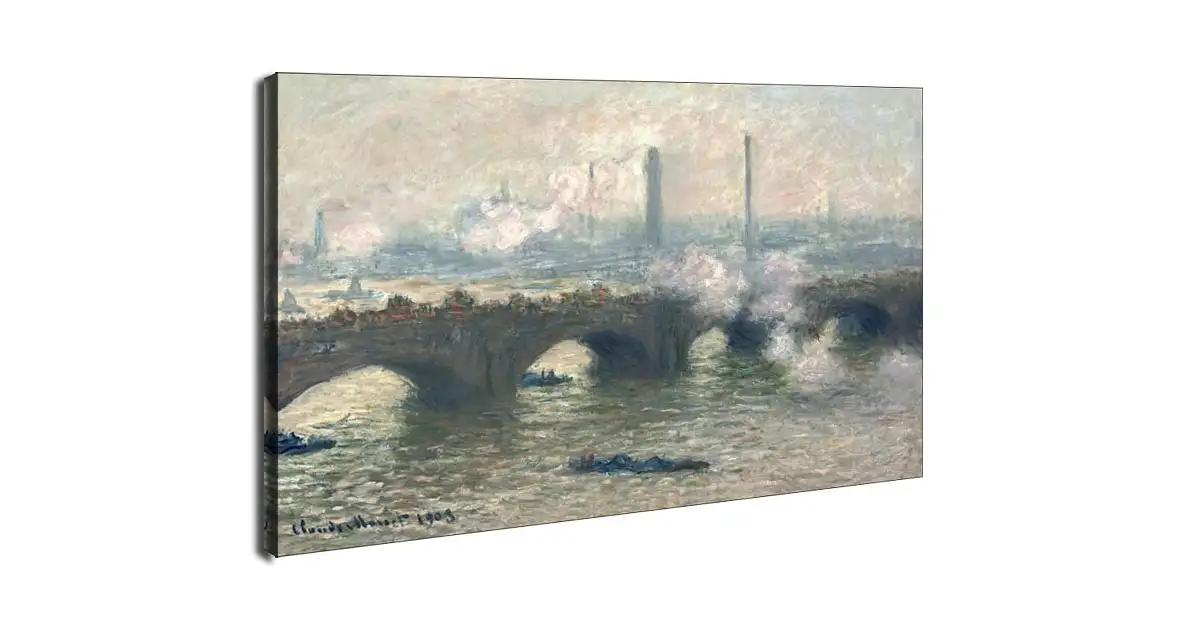 Waterloo Bridge, Gray Day, Claude Monet - obraz na płótnie - Galeria ...