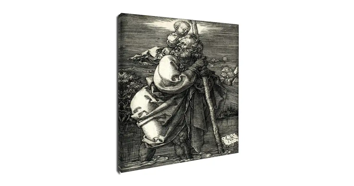 Saint Christopher Facing Left, Albrecht Durer - obraz na płótnie ...