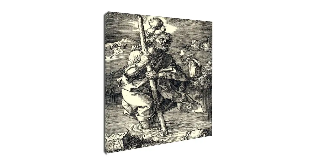 Saint Christopher Facing Right, Albrecht Durer - obraz na płótnie ...