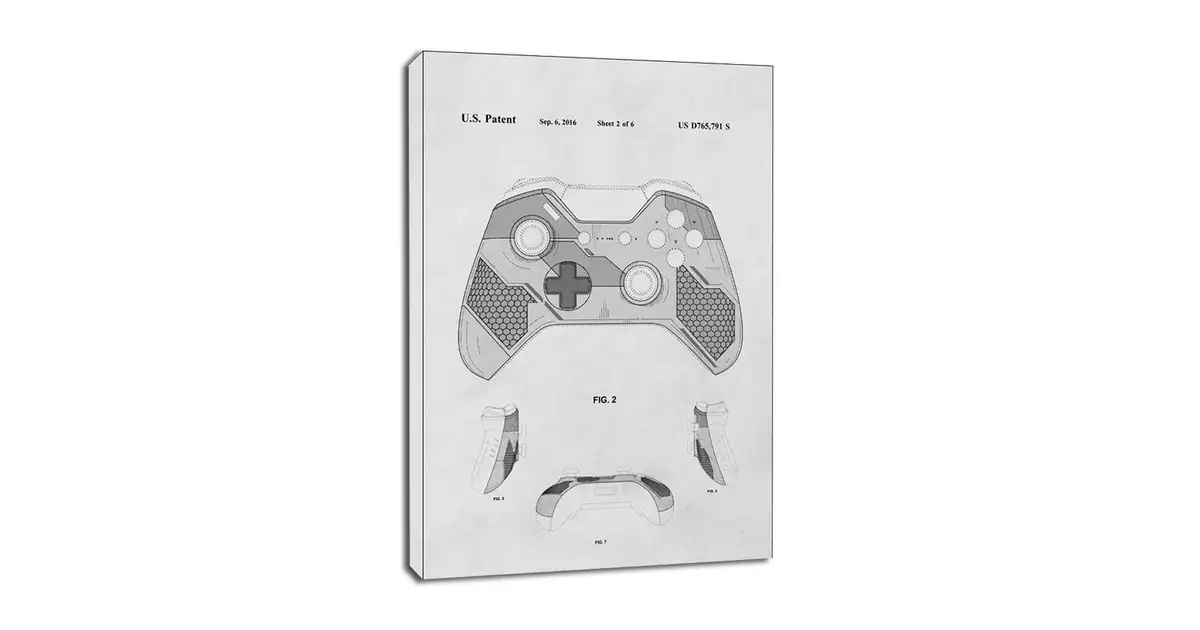 Patent, Kontroler XBox - obraz na płótnie - Galeria Plakatu