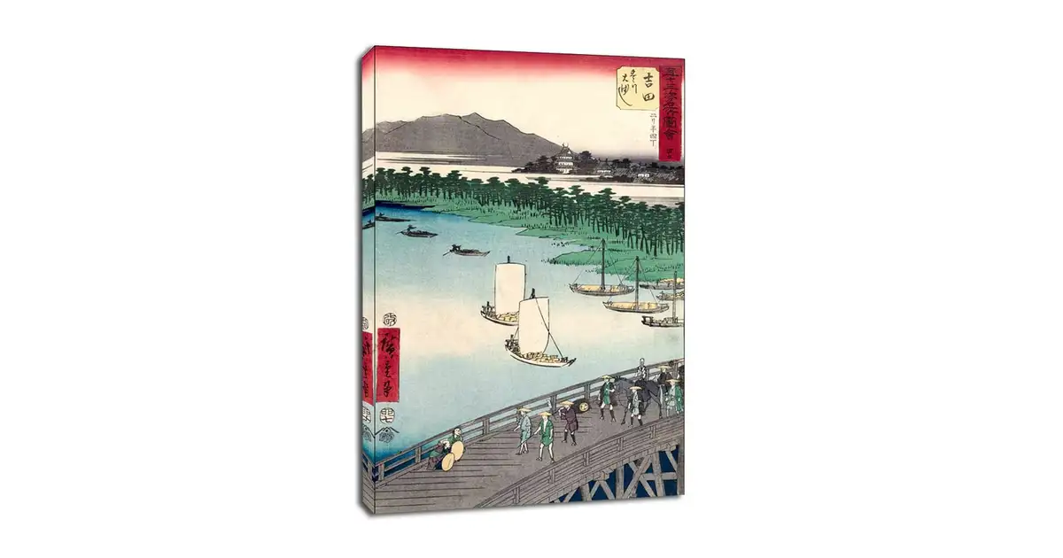 Yoshida Great Bridge on the Toyo River, Hiroshige - obraz na płótnie ...