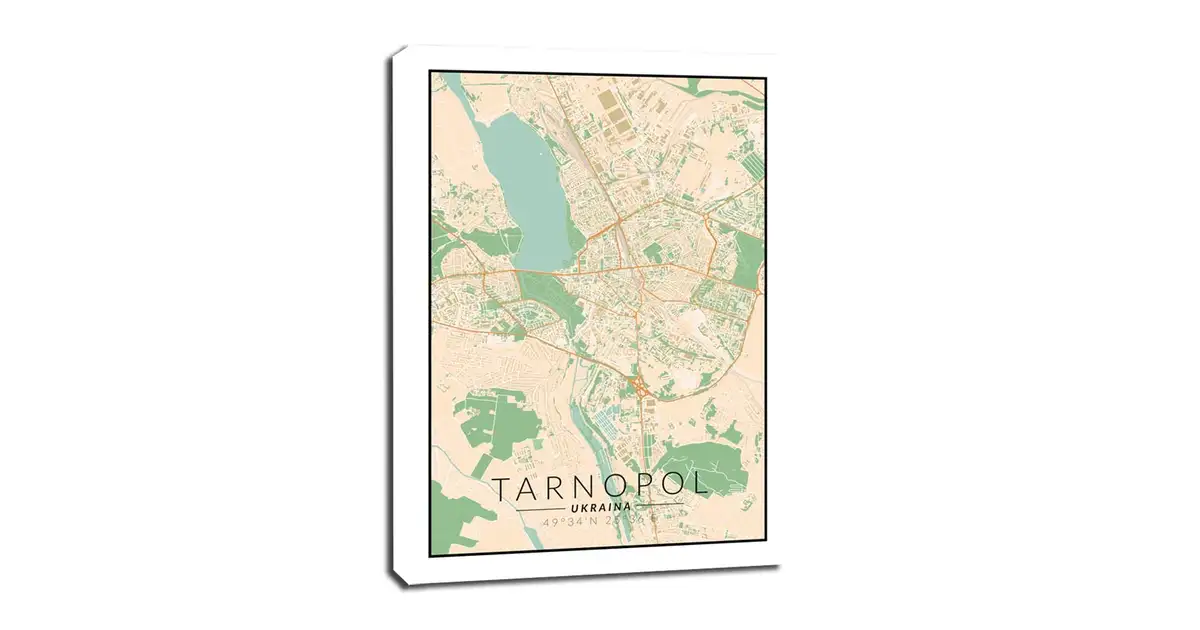 Tarnopol mapa kolorowa - obraz na płótnie - Galeria Plakatu