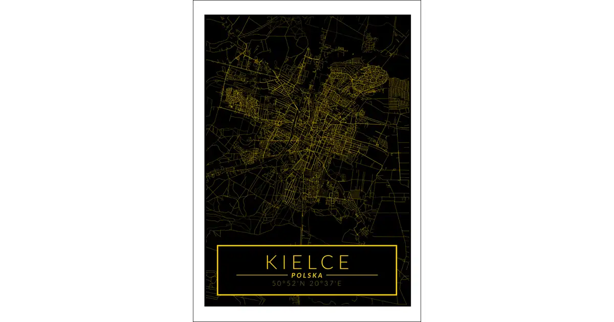 Kielce mapa złota - plakat - Galeria Plakatu