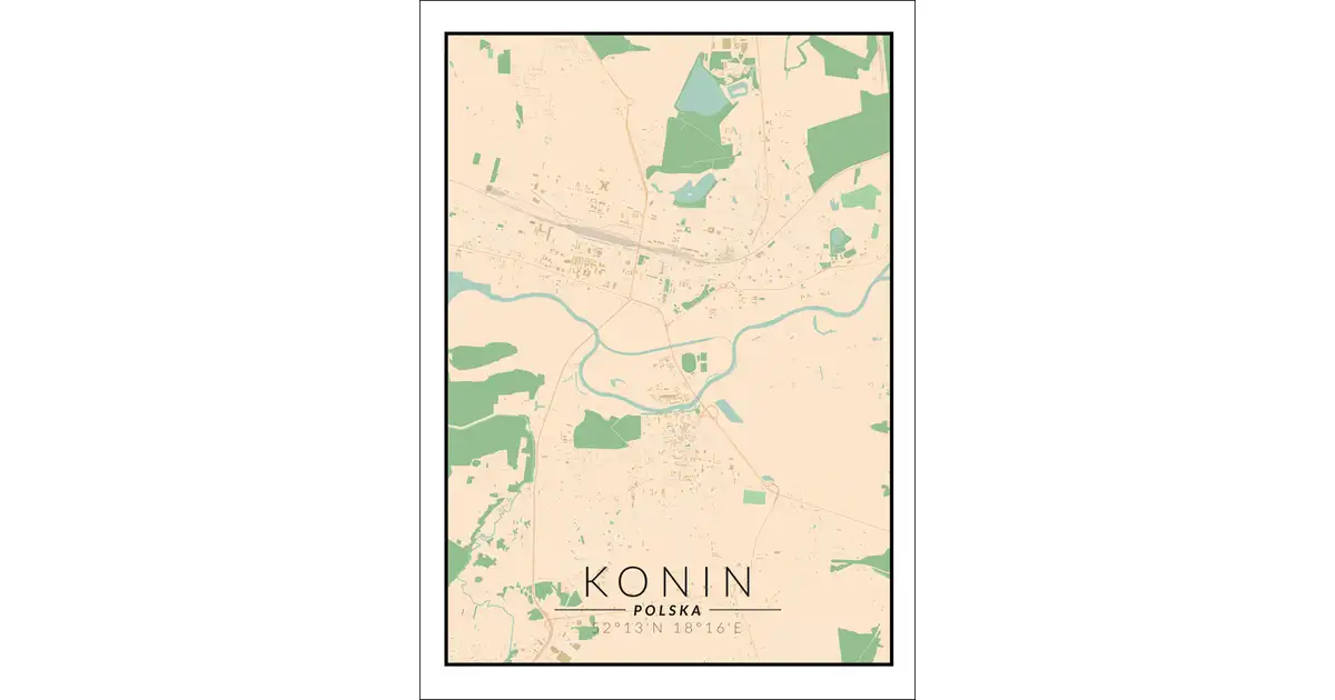 Konin mapa kolorowa - plakat - Galeria Plakatu
