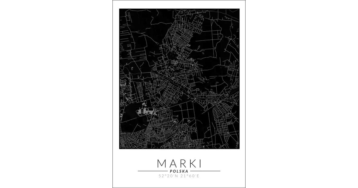 Marki mapa czarna - plakat - Galeria Plakatu