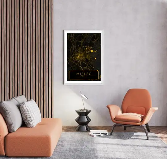 Mielec mapa złota - plakat - Galeria Plakatu