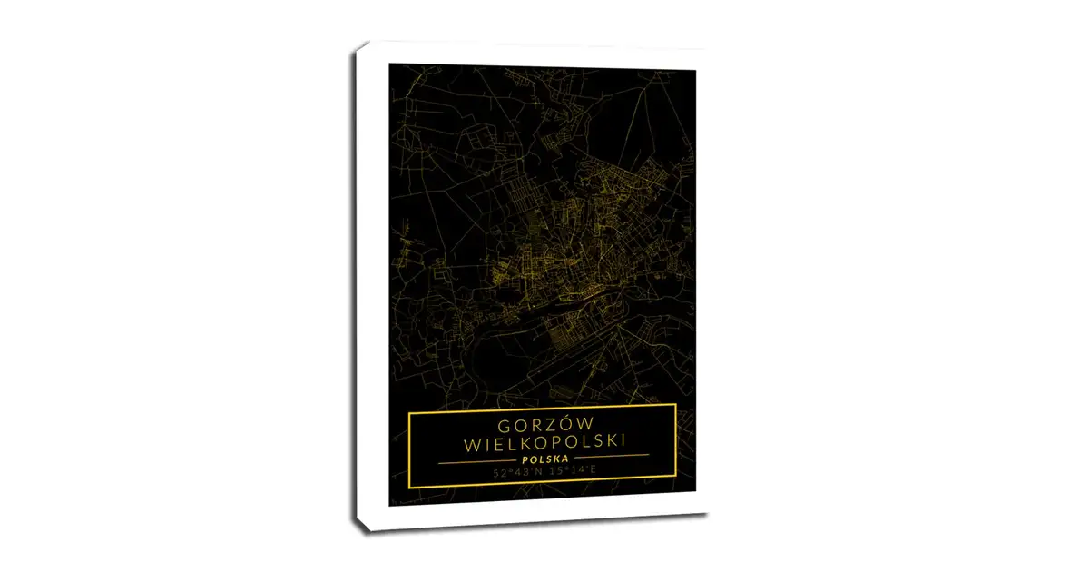 Gorzów Wielkopolski mapa złota - obraz na płótnie - Galeria Plakatu