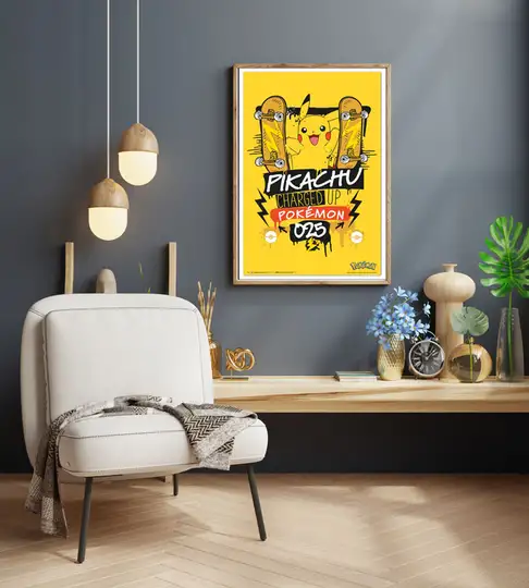 Pokemony Pikachu Charged Up - plakat - Galeria Plakatu