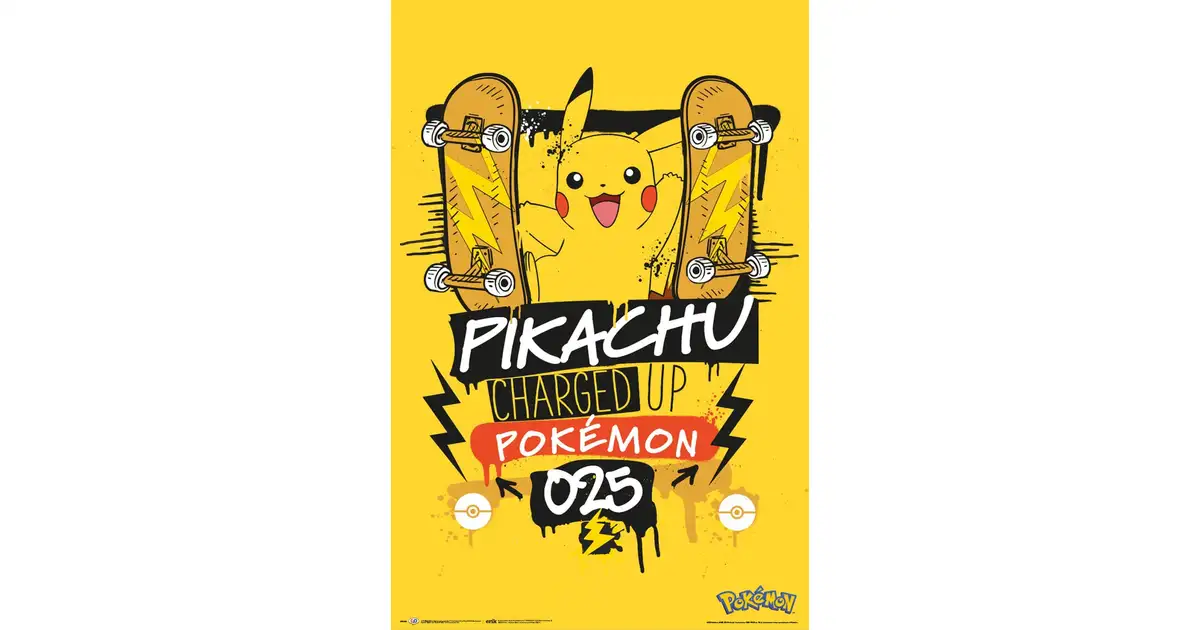 Pokemony Pikachu Charged Up - plakat - Galeria Plakatu