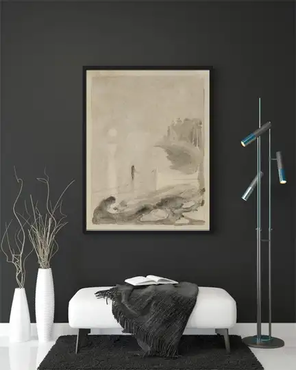 A Boat Tied to a Pier (1892), Edvard Munch - plakat - Galeria Plakatu