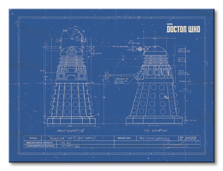 Doctor Who (Dalek Blueprint) - Obraz na płótnie - Galeria Plakatu