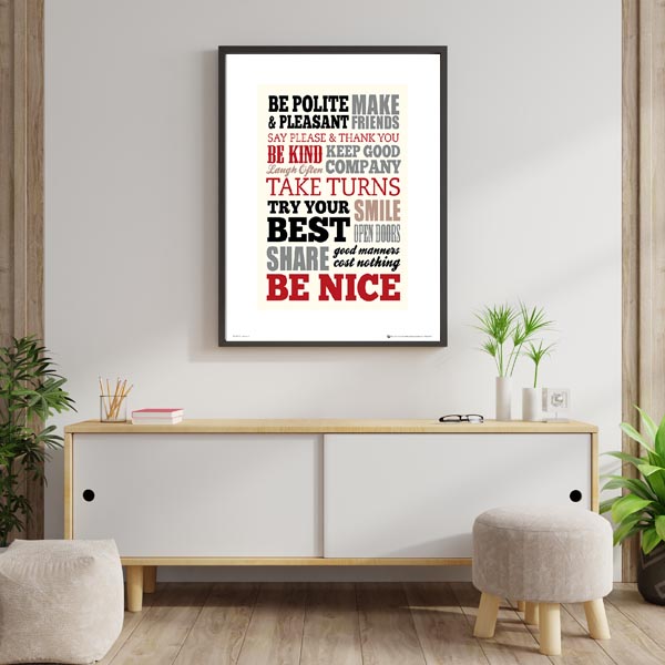 Be Polite Be Nice - plakat premium - Galeria Plakatu