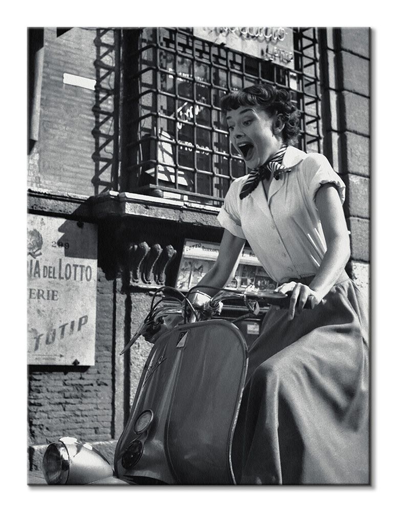 Audrey Hepburn Vespa - obraz na płótnie - Galeria Plakatu