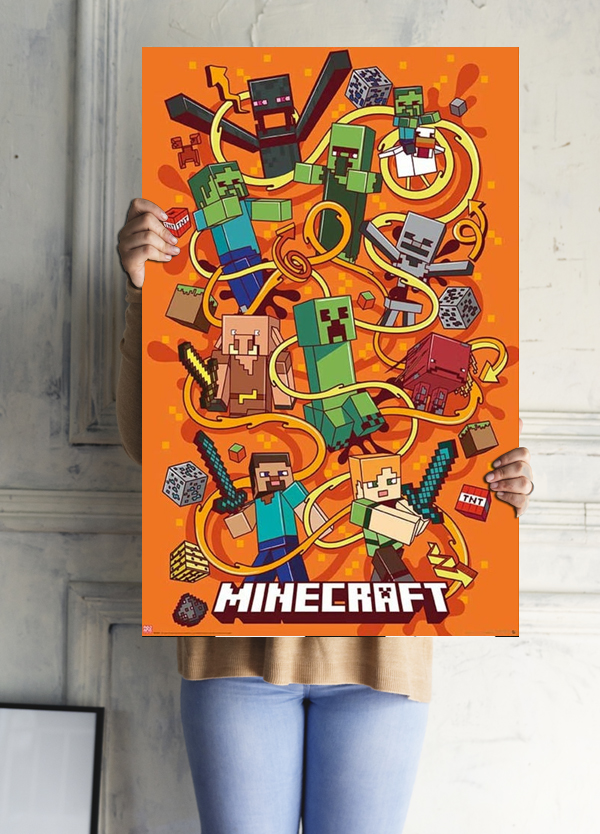Minecraft Swirls - plakat - Galeria Plakatu