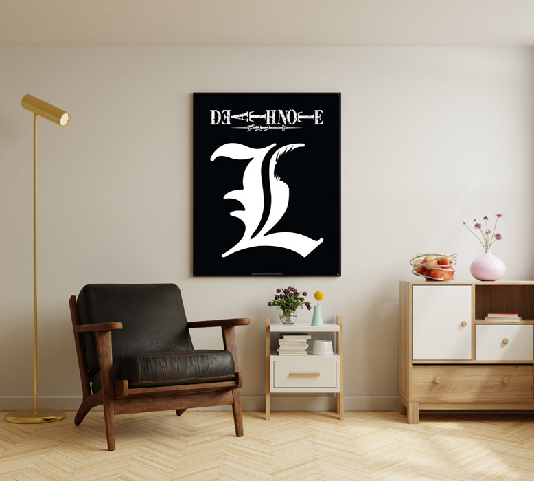 Death Note L Symbol - plakat - Galeria Plakatu