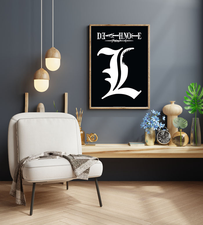 Death Note L Symbol - plakat - Galeria Plakatu