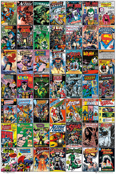 DC Comics Okładki Komiksów - retro plakat - Galeria Plakatu