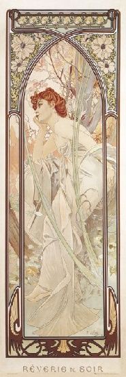 Alfons Mucha - evening - Secesja - plakat - Galeria Plakatu
